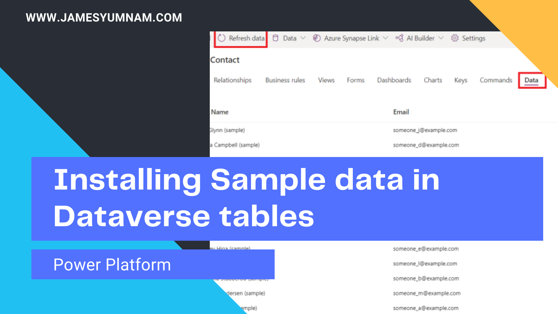 Installing Sample data in Dataverse tables for Development/Testing ...