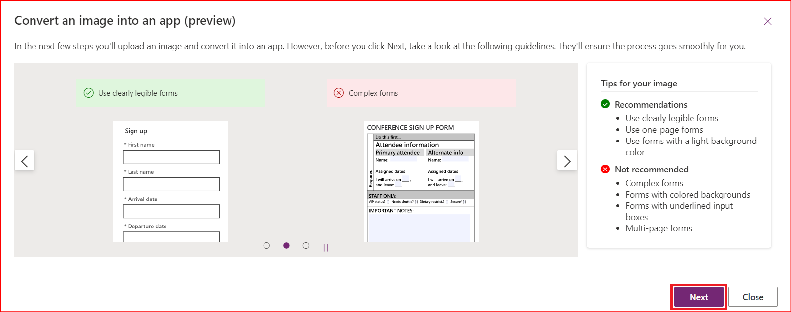 Convert an image into an app (preview) using PowerApps Express Design ...